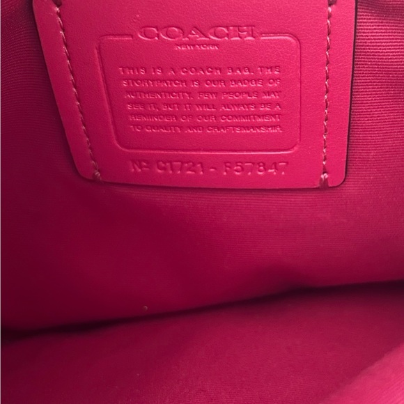 Coach | Bags | Coach Pink Bag With Vibrant Interior And Embossed Logo ...
